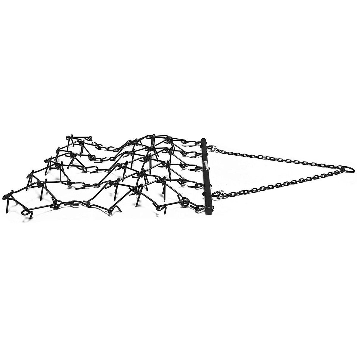 Titan Attachments Heavy Duty Drag Harrow 4 FT x 4 FT Leveling Grading Steel Mesh, 3/8in Tines, Tow Behind Agricultural-Style Drag