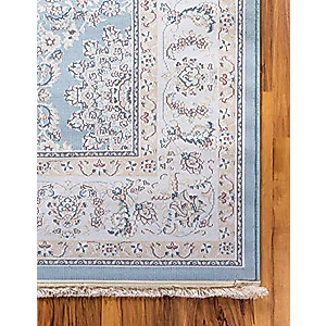 Unique Loom Narenj Collection Classic Traditional Textured Pattern Design Area Rug, 8' x 10' Rectangle, Blue/Beige