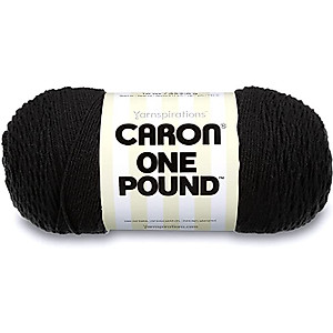 Caron One Pound Black Yarn - 2 Pack of 454g/16oz - Acrylic - 4 Medium (Worsted) - 812 Yards - Knitting/Crochet