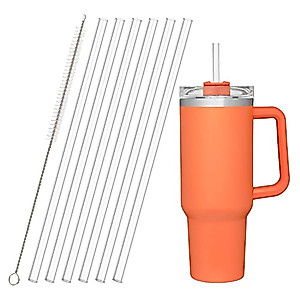Replacement Straws for Stanley 40 30oz Adventure Quencher Travel Tumbler 6Pack, YOELIKE Reusable Clear Straws with Cleaning Brush, Compatible with Stanley Cup Mug Accessories