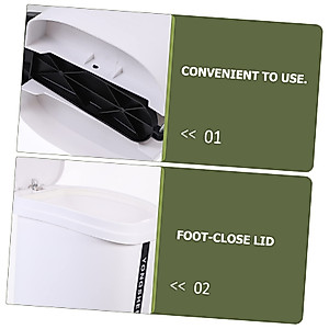 Cabilock 10L White Trash Can with Lid and Foot Pedal, Simple Trash Bin with Nordic Style, Multi-Functional Waste Paper Basket