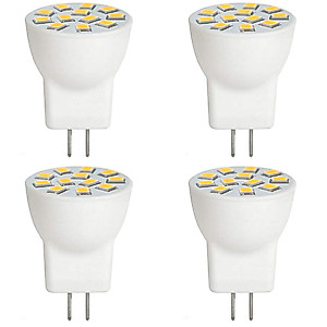 Makergroup MR8 LED Light Bulbs 2W 12V Gu4.0 Bi-pin LED Bulbs Warm White 2700K-3000K for Outdoor Low Voltage Landscape Lighting and Tree Lights 2W 4-Pack