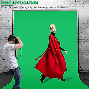9.5 X 6 FT Green Screen Backdrop, Photography Chromakey Virtual Background for Zoom Streaming Meeting, High Density Opaque Polyester Fabric GreenScreen Sheet for Gaming Video Studio, 4 Spring Clamps