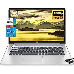 HP Newest 17.3" IPS FHD Laptop, 13th Gen Intel 10-Core i5-1335U(Beat i7-1255U), Iris Xe Graphics, Bluetooth 5.3, Backlit KB, WiFi 6, Window 11 Home(20GB|1TB SSD)