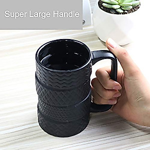 EPFamily Ceramic Tire Coffee Mug for Men Gifts from Daughter Son Novelty Tea Mug for Dad Birthday Christmas Holiday Housewarming Mechanic Gifts for Car Lovers