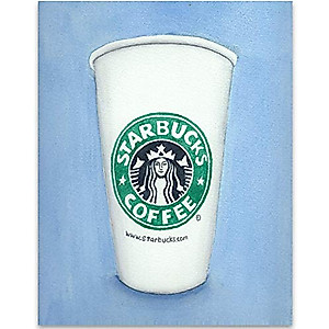 Starbucks Watercolor - Great Coffee Bar Accessories, Dining Room and Kitchen Decor, Coffee Station Display, Starbucks Decoration Gift, Gift for Coffee Lovers, 11x14 Unframed Art Print Poster