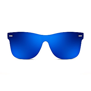 FEISEDY Trendy Rimless Mirrored One Piece Lens Sunglasses Reflective Sun Glasses B4114