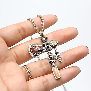 Native American Jewelry: Men's Viking Necklace with Indian Pendants - Norse Wolf Amulet, Axe, Animal Eagle Gothic Chain - US Inspired for Men and Women (1 PCS)