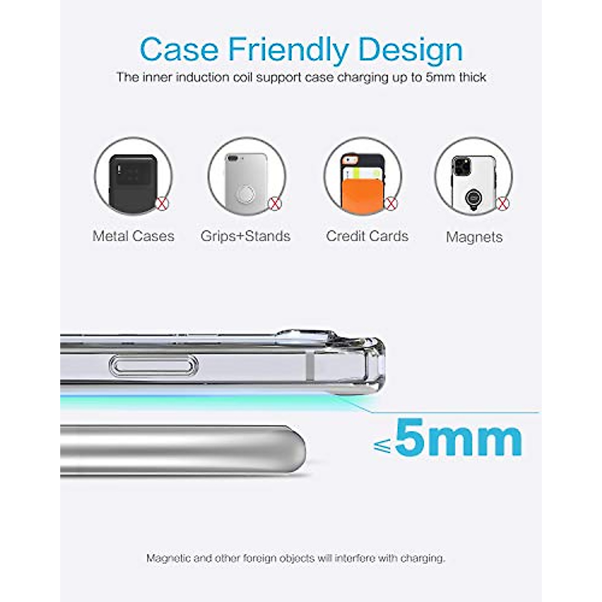 Wireless Charger,Vebach 10W Aviation Aluminum Wireless Charging Pad Compatible with iPhone 14/13/13 Pro/13 Mini/13 Pro Max/12/11/X,Samsung Galaxy S21/S20/Note 10/S10 etc