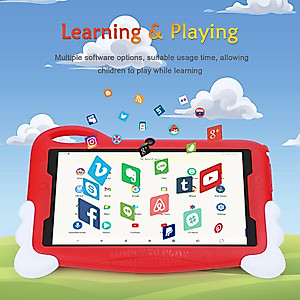 C idea Android 13.0 Tablet for Kids Age 2-5,7 inch Kids Tablet,Toddler Tablet with 2GB RAM 32GB ROM 1TB Expand/HD IPS Display with Eyes Protection Model/GMS/IWAWA for Children (Red)