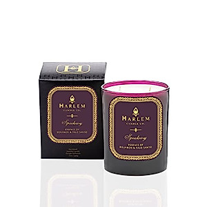 Harlem Candle Company Speakeasy Luxury Scented Candle, Double Wick, 12 oz Burgundy Glass Jar, Soy Wax, Gift Box, Palo Santo, Cardamom, Incense, Bourbon, Licorice, Tobacco and Pachouli