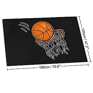 Happy Basketball Flags Decorative Funny Banners for Outside House Dorm Room Parties