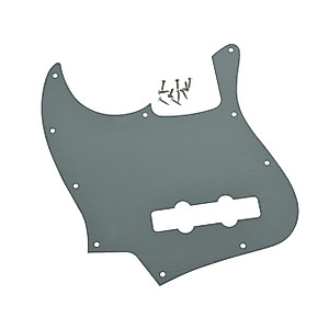 KAISH 4 String J Bass Style Pickguard Bass Pick Guard Scratch Plate for USA/Mexico Jazz J Bass Silver Mirror