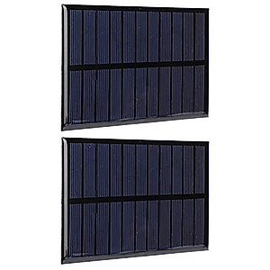 2Pcs Mini Solar Panel Cell Power Charger Module, Cell Board Module 100CM Red and Black Line 5.5V 1.6W