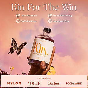 Kin Euphorics High Rhode Non-Alcoholic Aperitif | Elevate Your Social Hour | Adaptogens, Nootropics & Botanicals | Rhodiola Rosea, 5-HTP, GABA | Citrus, Bitters & Spices | 16.9 fl oz