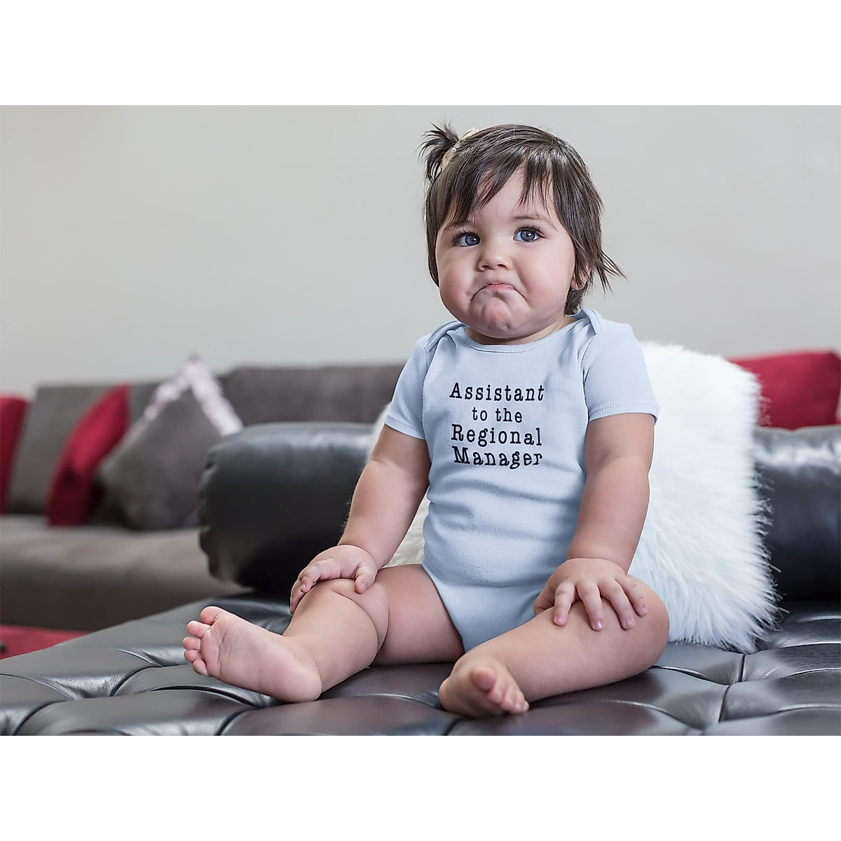 Pop Threads Office Assistant Regional Manager Infant Bodysuit Unisex Baby Girl Boy Clothes Black 6M