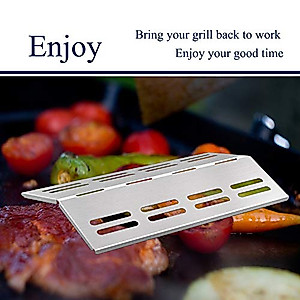 Folocy 15 x 7-13/16" Stainless Steel Grill Heat Plates Tent Shield Burner Cover, BBQ Gas Grill Replacement Parts for Charbroil 463742111, Patio Chef SS42, SS54, Grill Chef PR364, Grand Hall REGAL04CLP