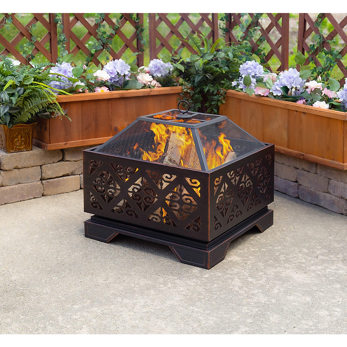 Pleasant Hearth OFW118S fire Pit, Rubbed Bronze