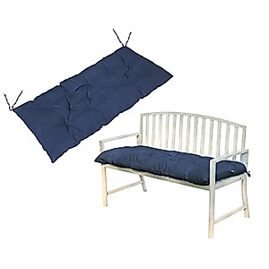 COSNUOSA Outdoor Bench Cushion Waterproof Outdoor Loveseat Cushions Swing Cushions Bench Cushions for Indoor Furniture Navy 60x20 Inches
