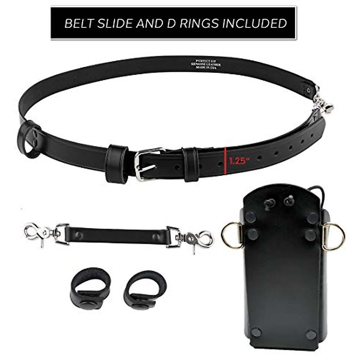 Firefighter Bundle- Anti-Sway Strap for Radio Strap, Radio Strap/Belt, Firefighter's Radio Holder, Black