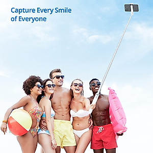 ATUMTEK 60" Selfie Stick Tripod, All in One Extendable Phone Tripod Stand with Bluetooth Remote 360° Rotation for iPhone and Android Phone Selfies, Video Recording, Vlogging, Live Streaming, White