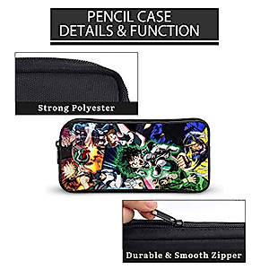 mfiwena Japanese Anime Backpack Set for Boy Girl, Polyester Bookbag set with Lunch Bag Multifunction 3-in-1 Bag for Teen