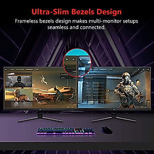 Z-Edge 24.5" Gaming Monitor, Z-Edge UG25I FHD 1920x1080 240Hz Gaming Monitor, 1ms Frameless LED, AMD Freesync Premium Display Port HDMI Built-in Speakers
