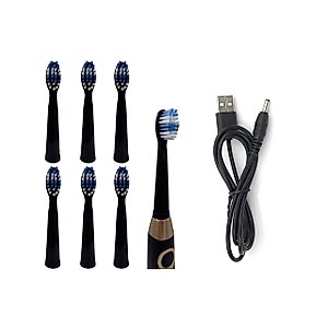 Replacement Charging Cable and Toothbrush Heads for Fairywill FW507/FW508/FW917/FW909/FW949/FW958/FW507B/FW908/FW610/FW659/FW719/FW910//KIPOZI/Dnsly/Sboly Sonic Electric Toothbrush