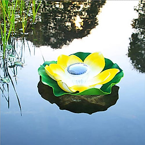 ComeHome Floating Solar Pond Light Lotus Floating Lights Lotus Solar Light, Solar Floating Pool Lights Lotus Flower Decor Solar Lights for Pond