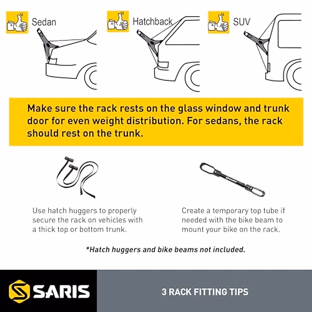 Saris Solo 1-Bike Trunk Rack - Zero Adjustments, Easy Install, 100% Recyclable Plastic Frame and Non-Rusting Material, Compact Solo Trunk Mounted Bicycle Rack