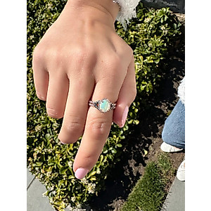 LE VIAN 2/5 Carat Diamond and 3/5 Carat Opal Cabochon Oval Halo Split Shank Ring for Women in 14k Rose Gold (Fancy Brown/H-I, SI1-SI2, cttw) Promise Anniversary Ring Size 7 by LeVian