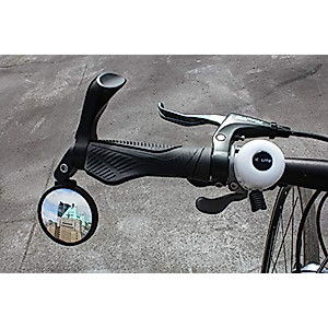 Hafny Bar End Bike / Bicycle Mirror, Stainless Steel Lens , Safe Adjustable Rearview Cycle / E-bike Mirror, HF-MR083 (Black 62mm)