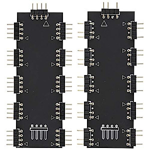 Computer Fan RGB Hub,Computer 10-Channel RGB Hub,PC Motherboard RGB Fan Extension Cable,RGB LED Splitter Hub,Suitable for PC Desktop Computer Motherboard(12V 4-Pin)