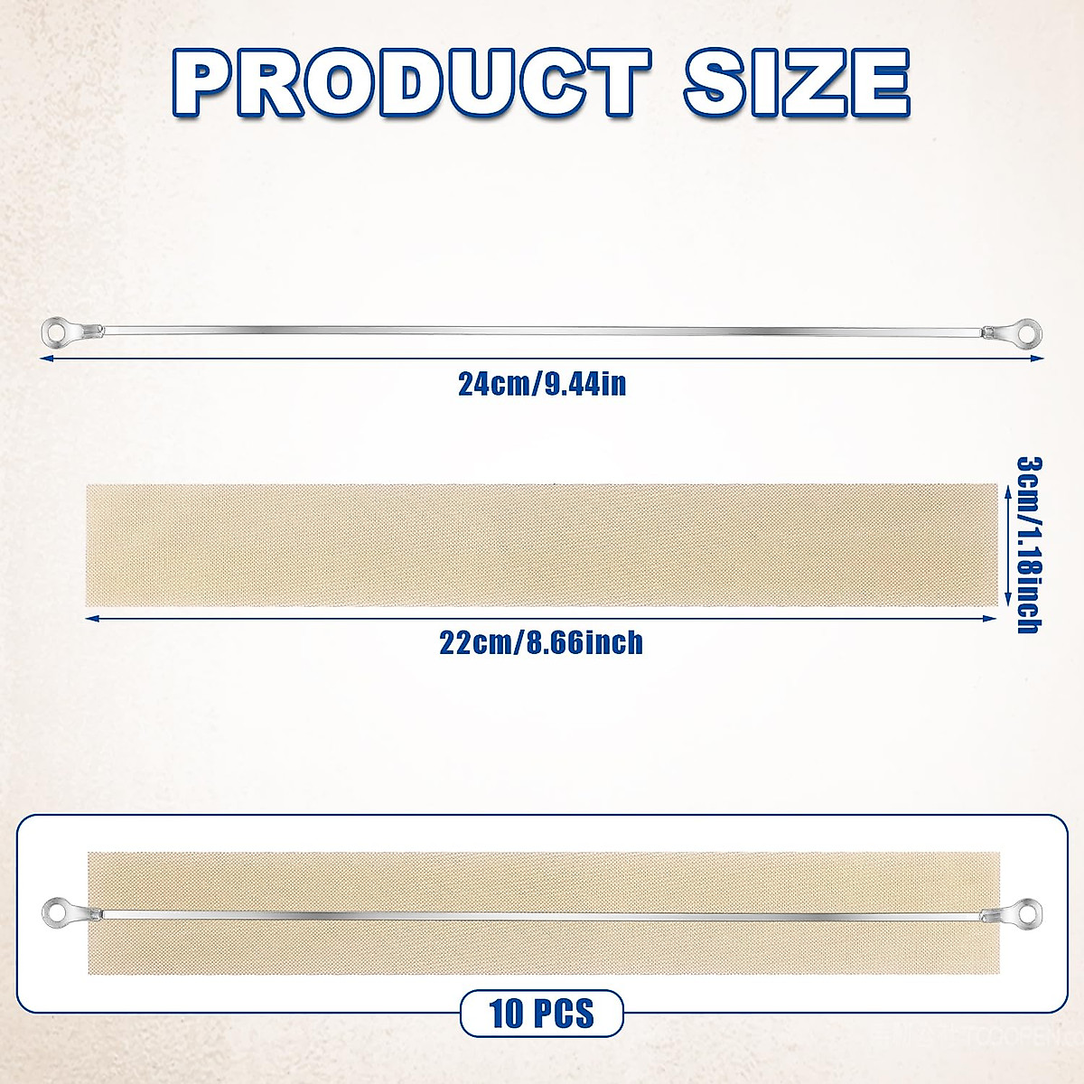 10pcs Impulse Sealer Replacement Parts, 8 Inch Teflon Cloth Heat Seal Strips Square Element Grip Impulse Sealer Repair Kit Heating Element for Hand Heat Sealers