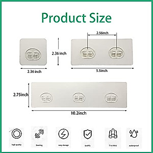 KFZDCG 12 Pack Shower Caddy Adhesive Hooks Replacement, Sticker Shelf Basket Strips Suction Hooks Waterproof Transparent Hooks, No Drilling Wall Adhesives Hook for Shower Caddy(3 Styles)