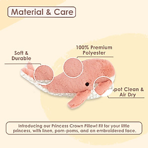 MON AMI Coral The Whale Stuffed Animal – 12”, Whale Plush Toy, Use as Toy or Nursery Room Décor, Great for Kids of All Ages, Ocean Animals