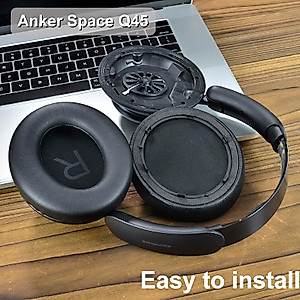Q45 Earpads - defean Replacement Ear Pads Cover Cushions Compatible with Anker Space Q45 Adaptive Active Noise Cancelling Headphones (Black)