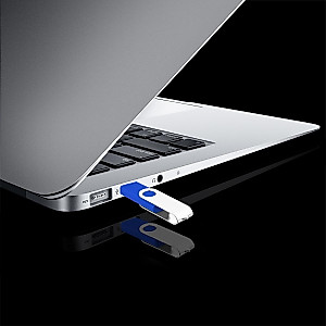 EASTBULL 2GB Flash Drive 100 Bulk USB 2.0 Fast Speed Flash Drives Pack Swivel USB Drives Pack (Blue)