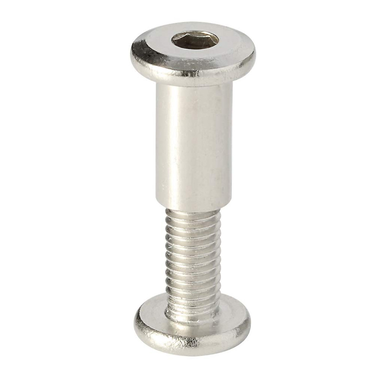M6 x 35mm Socket Cap Furniture Bolts with Barrel Nuts for Furniture Cots Beds Crib and Chairs, Stainless Steel 18-8 (304), 10 Pairs