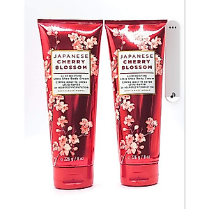 Bath and Body Works 2 Pack Japanese Cherry Blossom Ultra Shea Body Cream 8 Oz.