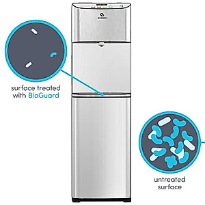Avalon Hand-Free Touchless Electric Bottleless Water Cooler Dispenser with BioGuard- 3 Temperatures, Digital Clock with Temperature Control, Self Cleaning, Anti-Microbial Coating, Stainless Steel