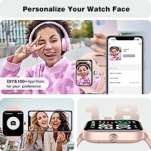 Fitpolo Smart Watch for Women,1.8" Alexa Fitness Watches Call and Text, 100 Sports, SpO2 Heart Rate Monitor Sleep Calorie Step Counter Waterproof Activity Trackers and Smartwatches for Android iPhone