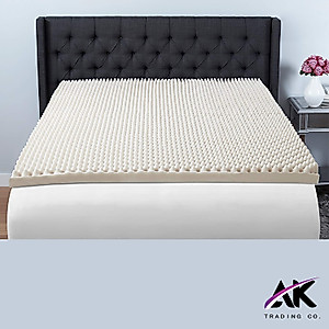 AK Trading 2.5" Thick CertiPUR-US Certified Convoluted Hospital Mattress Pad, Egg Crate Foam Foam Sheet | Mattress Pad (Medical Bed, Mattress Topper, Chairs) - Made in USA (2.5" x 24" x 72"), White