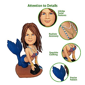 Mydedor Custom Bobble-Heads Figures 4 Person Family Figurines Customized Doll, 6-Inch Bobble Head Figures Handmade Personalized Car Dashboard Birthday Gift for Dad Friend Businessman Coworker