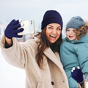 SATINIOR 56 Pieces Bulk Winter Hats Winter Beanies Touchscreen Gloves Combo Pack, Bulk Pack for Men Women, Medium