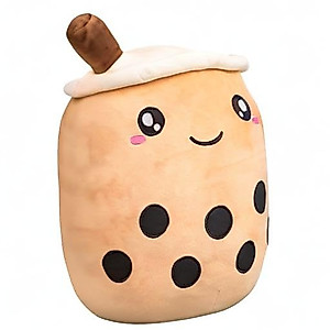 VHYHCY Cute Stuffed Boba Plush Bubble Tea Food Milk Cup Plushie Pillow , Soft Kawaii Hugging Plush Toys Gifts for Kids(Brown, 9.4 inch)