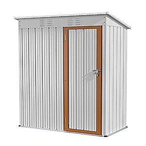 Ribitek Outdoor Storage Shed 5FT x 3FT, Metal Garden Shed Backyard Storage Shed with Lockable Door, Waterproof Tool Shed for Yard, Patio, Lawn