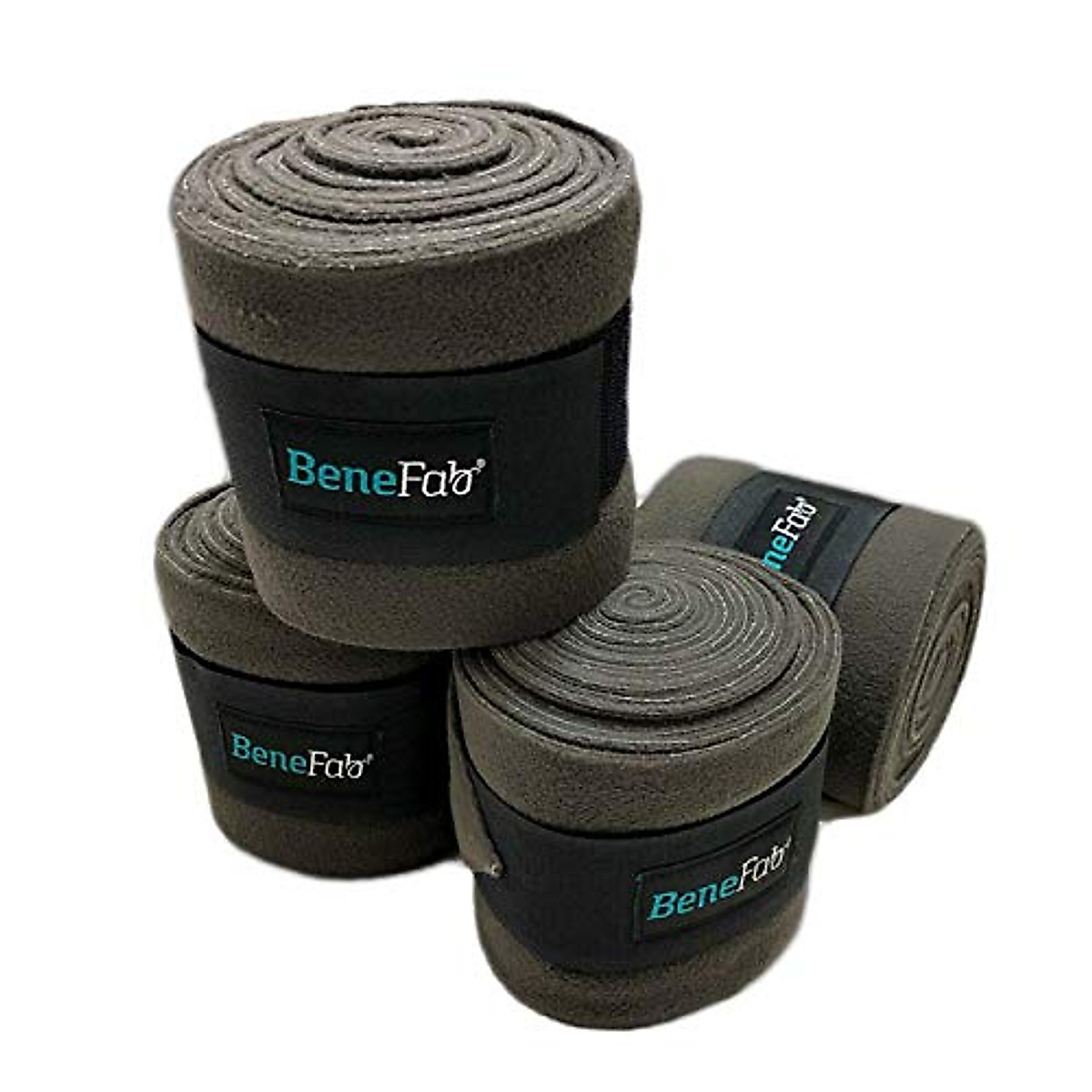 BENEFAB Therapeutic Polo Wraps | Set of 4 | Far-Infrared Technology Keeps Muscles Supple, Prevents Injuries, Promotes Blood Flow, Reduces Pain & Stiffness | Grey | Pony Size (Pony)