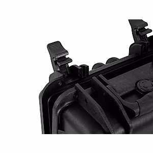 Monoprice Weatherproof Hard Case - 12 x 10 x 6 Inches, with Customizable Foam, Shockproof, IP67, Ultraviolet and Impact Resistant Material, Black - Pure Outdoor Collection