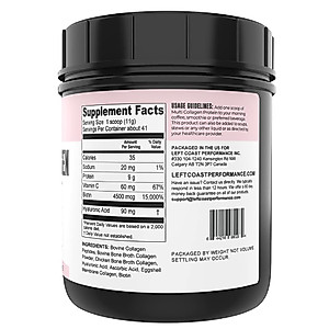 Multi Collagen Peptides Types I, II, III, V, X with Hyaluronic Acid, Biotin, Vitamin C, Grass-Fed Hydrolyzed Protein Collagen, For Skin Hair Nails Joints and Gut Health - Keto & Paleo Friendly Non-GMO
